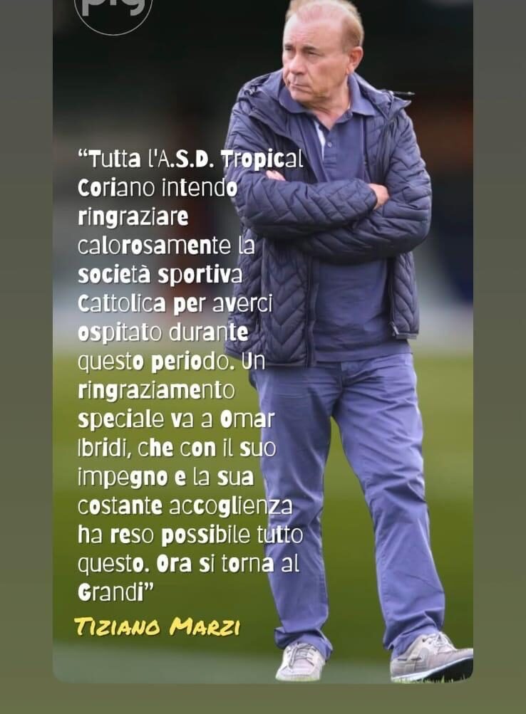 Asd Tropical Coriano ringrazia il Cattolica Calcio - Stadio Giorgio Calbi